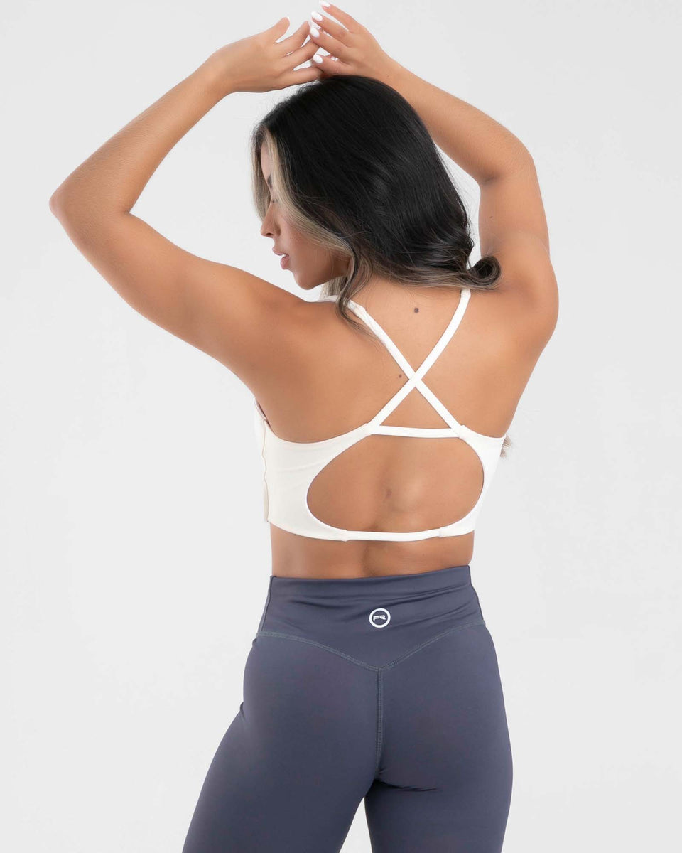 Top manga sisa open back marfil vainilla essentials FIBER