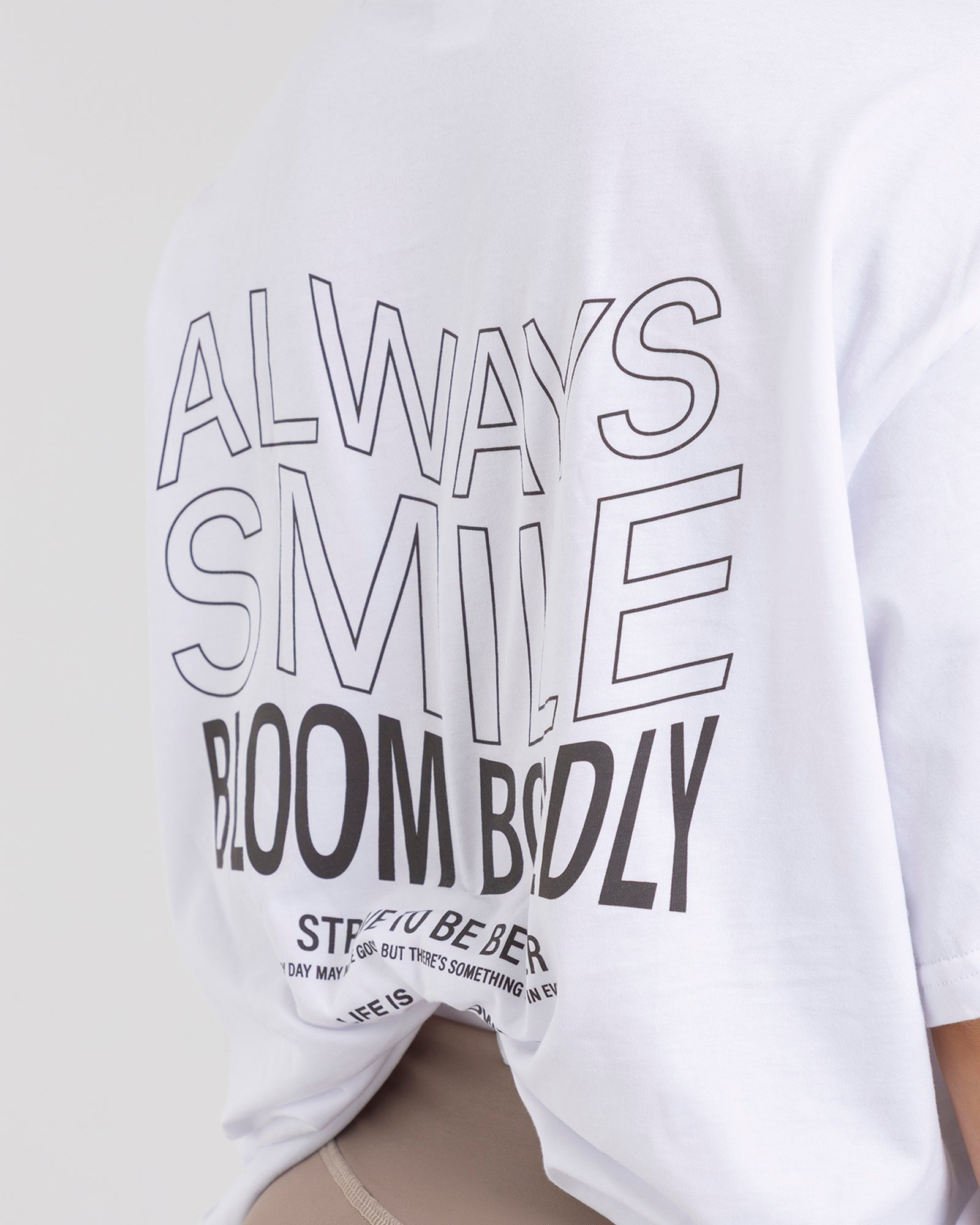 Camiseta oversize Always Smile blanco new dawn FIBER