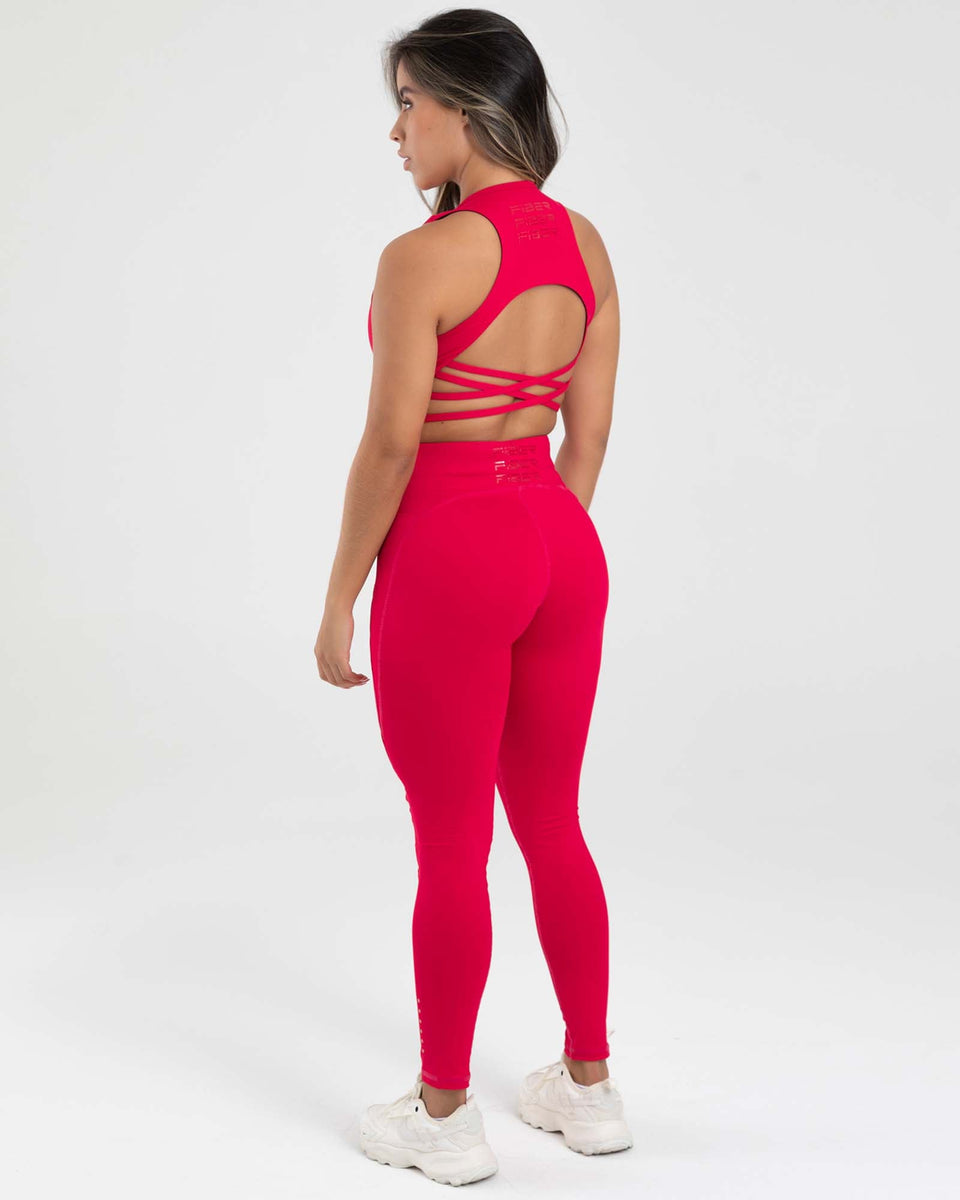 Leggings fondo entero rojo radiante sublime FIBER
