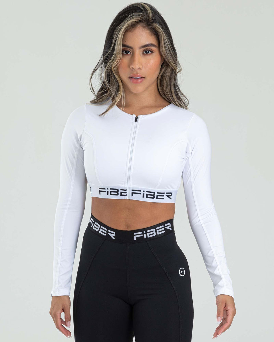 Top manga larga blanco sunset FIBER